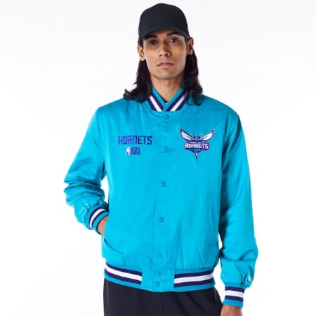 New Era - Charlotte Hornets - NBA Satin Turquoise Bomber Jacket ...